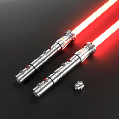 Darth Maul Silver Double-Bladed Lightsaber – Xenopixel V3 – BM Lightsabers